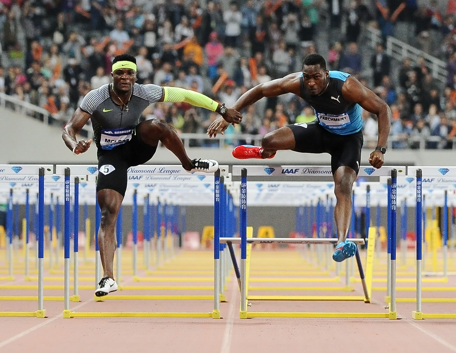 110m Hurdles Men: Jamaicans dominate as McLeod goes sub-13 - Shanghai